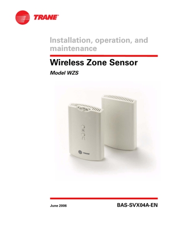 Trane Wireless Zone Sensor WZS User Manual | Manualzz