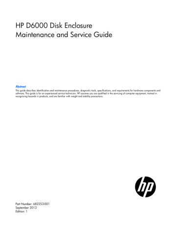 HP D6000 Disk Enclosure Maintenance and Service Guide | Manualzz