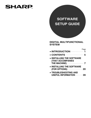 SHARP AR-165/M207 Setup Guide | Manualzz