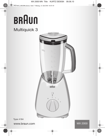 Braun Multiquick MX 2000 User Manual | Manualzz
