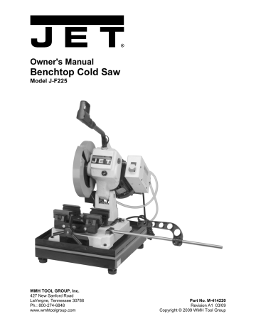 JET Benchtop Cold Saw J-F225 Owner's Manual | Manualzz