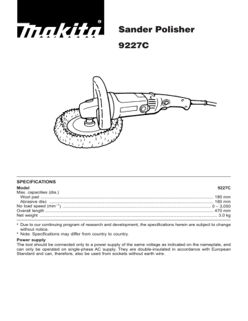 Makita 9227C Operating Instructions Manual | Manualzz