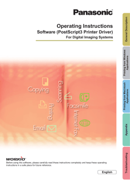 Panasonic DP-190 190 - Operating instructions, instruction manual