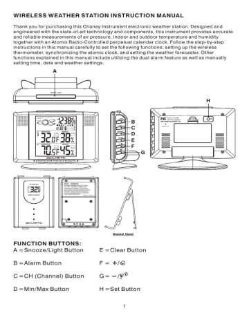 ACU-RITE wireless weather station Instruction manual | Manualzz