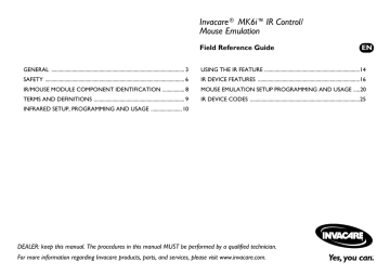 Invacare MK6i Series Field Reference Manual | Manualzz