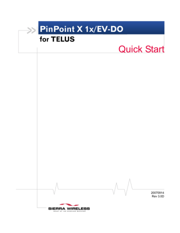 PinPoint X 1x/EV-DO Quick Start | Manualzz