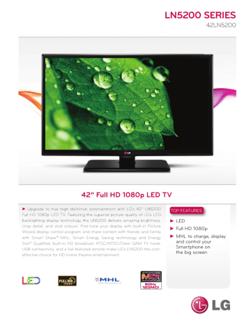 LG 42LN5200 Specification | Manualzz