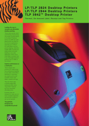 Zebra TLP 3842 - Data Sheet, Specification, Instructions