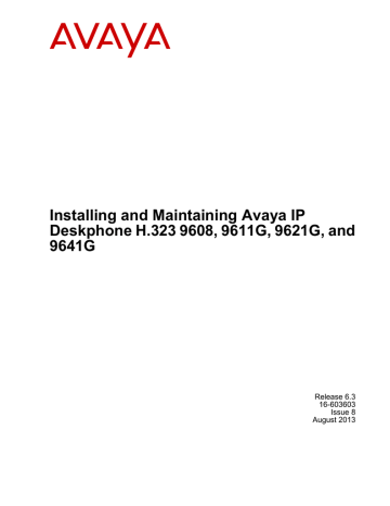 Avaya IP Deskphone 9600 9608, 9611G, 9621G, 9641G Installation Guide ...