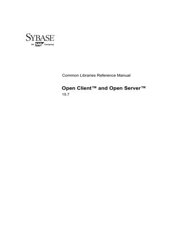Sybase Open Client and Open Server Reference Manual | Manualzz