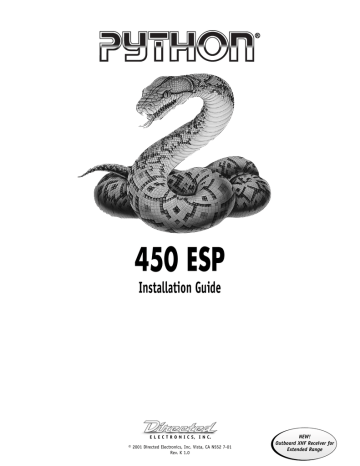 Directed Electronics Python 450 ESP Installation manual | Manualzz