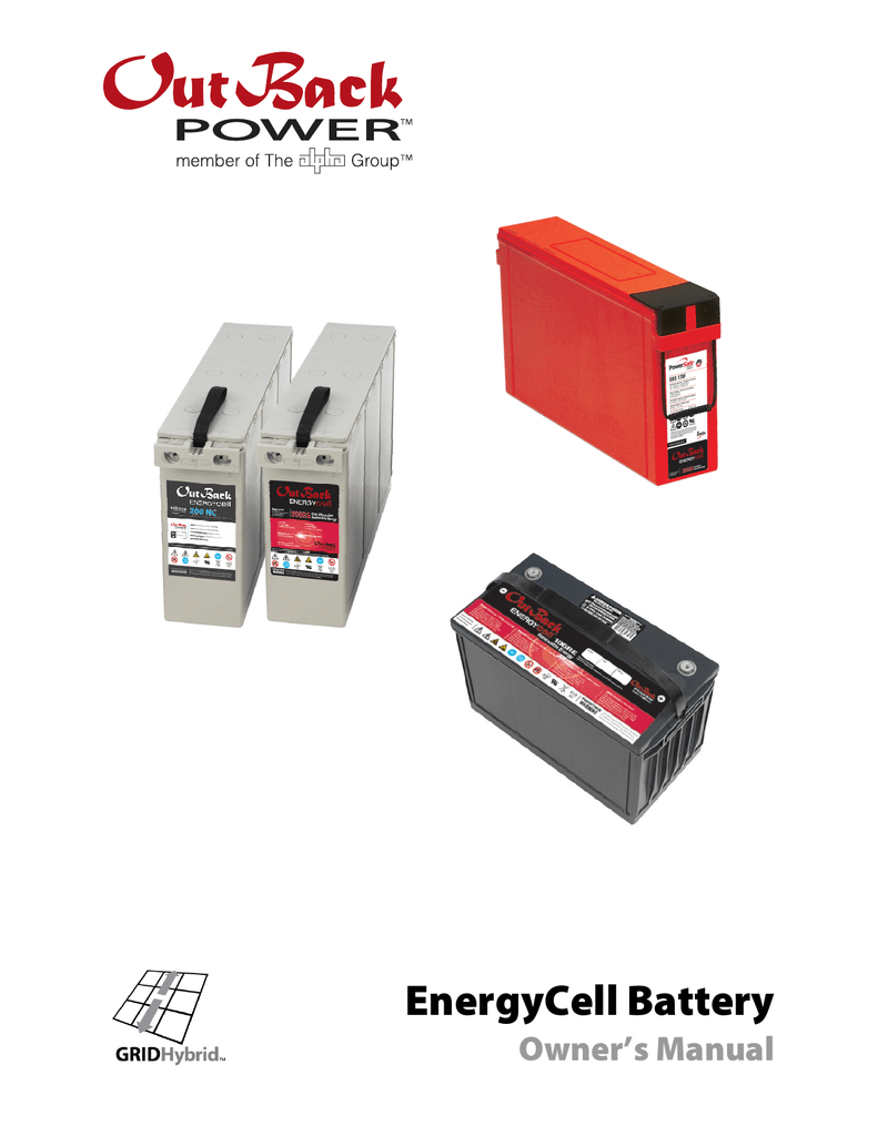 OutBack Power EnergyCell RE VRLA Battery Owner's Manual | Manualzz
