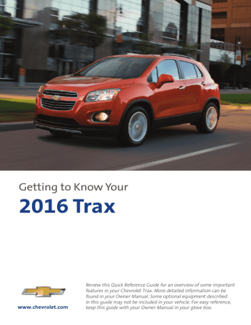 Chevrolet 2016 Trax Quick Reference Guide | Manualzz