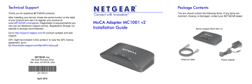 NETGEAR MoCA Adapter MCA1001 v2 Installation Guide | Manualzz