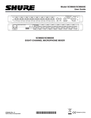 Shure SCM800/SCM800E User Guide | Manualzz