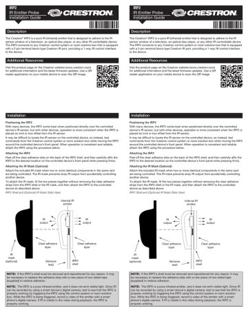 Crestron IRP2 Installation Guide | Manualzz