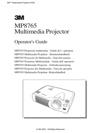 3M MP 8765 Operator's Guide | Manualzz