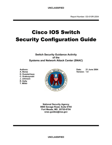 Cisco IOS Switch Security Configuration Guide | Manualzz