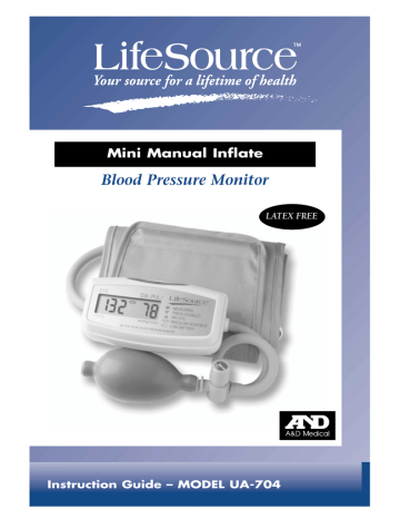 LifeSource blood pressure monitor UA-704 instruction guide | Manualzz