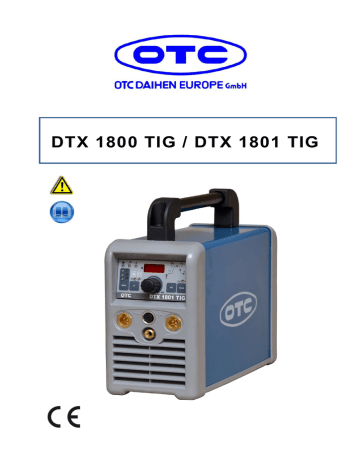 OTC DAIHEN EUROPE DTX 1801 TIG Operating Manual | Manualzz