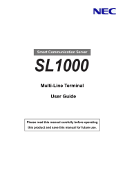 NEC SL1000 - User manual, Programming Manual, User Guide