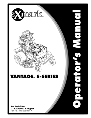 Exmark VANTAGE X Series Operator's Manual | Manualzz