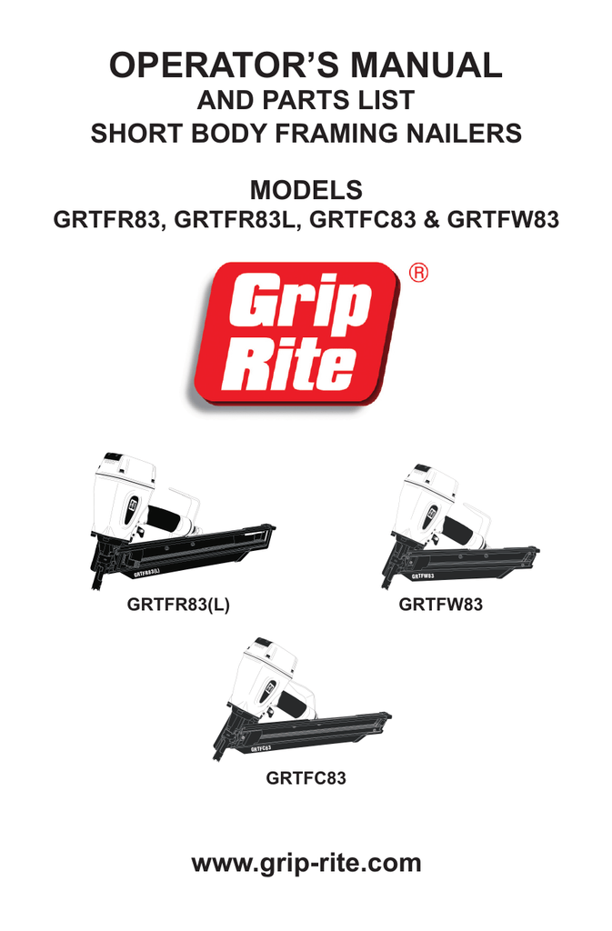 Manual - Grip-Rite | Manualzz