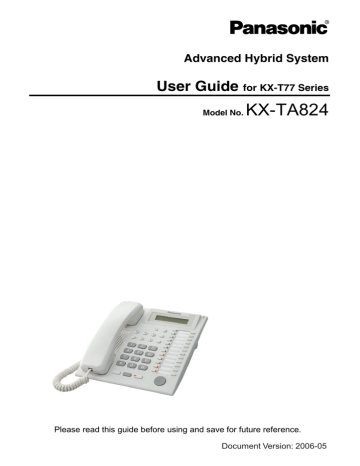Panasonic KX-TA824 User manual | Manualzz