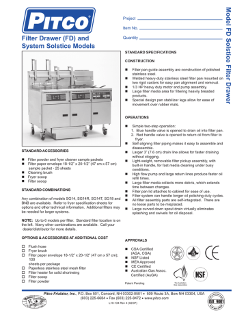 Pitco SG14T Specifications | Manualzz