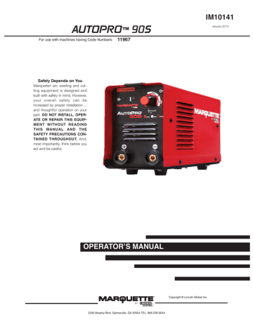 Welding System AUTOPRO 90S Operator's Manual | Manualzz