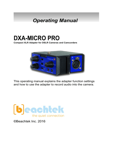 BeachTek DXA-MICRO PRO Operating Manual | Manualzz