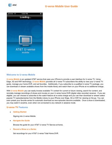 AT&T U-verse Mobile User Guide | Manualzz