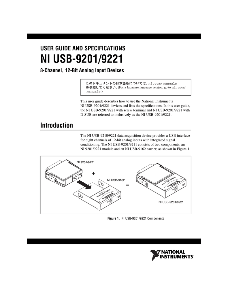 NI USB-9201/9221 User Guide and Specifications | Manualzz