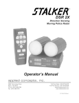 STALKER DSR 2X Direction Sensing Radar User Guide | Manualzz
