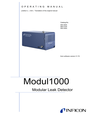 INFICON Modul1000 Operating Manual | Manualzz