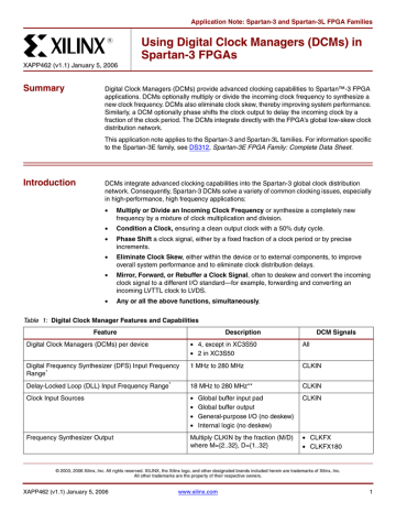 Spartan-3 FPGA Digital Clock Managers Application Note | Manualzz