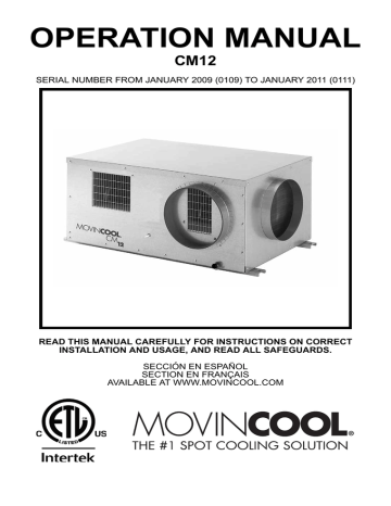 MovinCool CM12 Air Conditioner Operation Manual | Manualzz