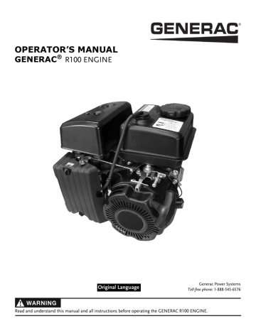 GENERAC R100 Engine Operator's Manual | Manualzz