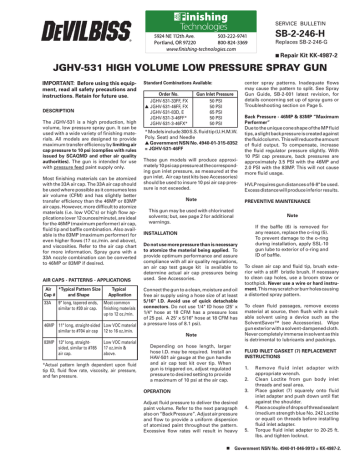 Spray Gun JGHV 531 Service Bulletin | Manualzz