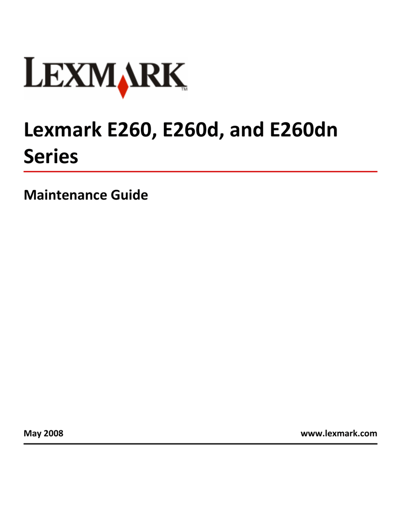 Lexmark E260d Series Maintenance Manual | Manualzz