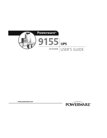 Powerware 9155 UPS User's Guide | Manualzz