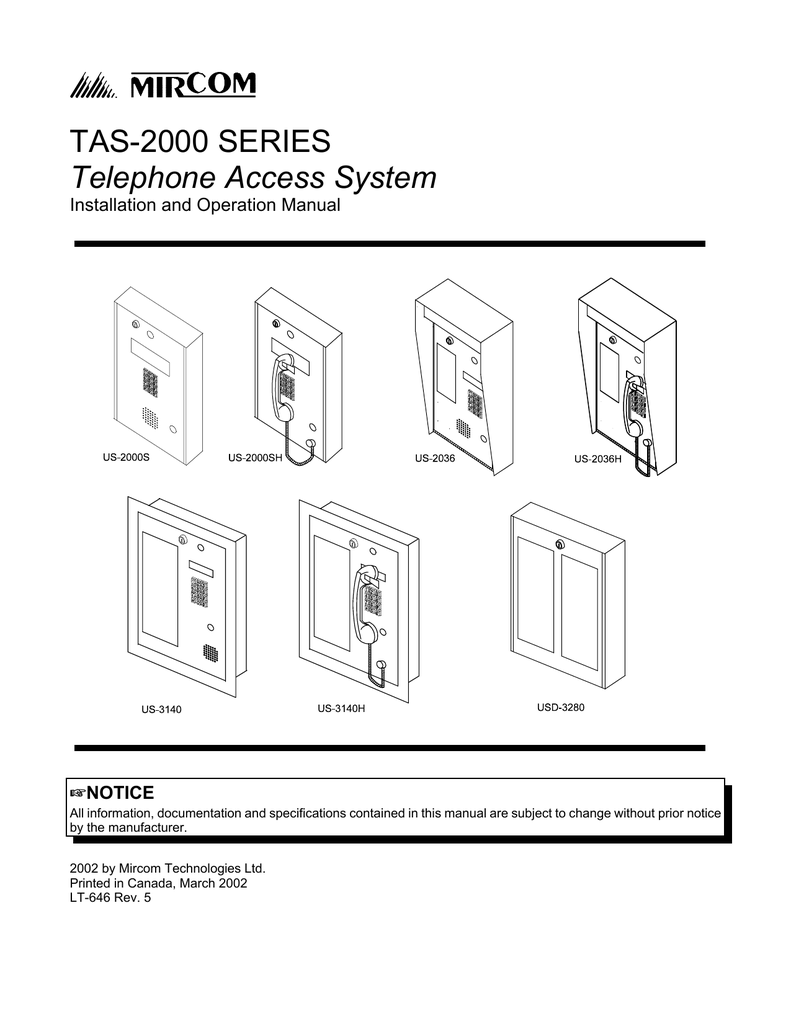 TAS-2000 Installation and Operation Manual | Manualzz