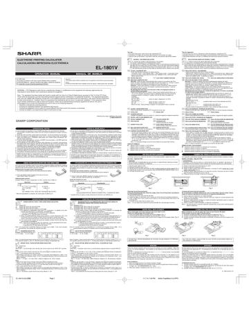 Sharp EL-1801V Owner Manual | Manualzz