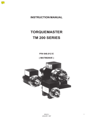Torque transducer TM 200 TM 216, TM 215, TM 214, TM 213, TM 212, TM 211 ...