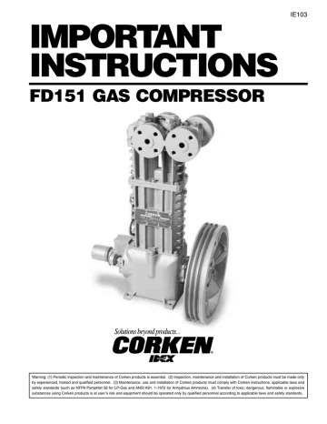 FD151 Gas Compressor Instruction Manual | Manualzz
