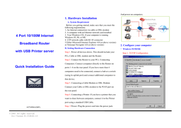Canyon CN-BR1 Quick Installation Guide | Manualzz