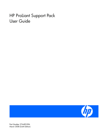 HP ProLiant Support Pack User Guide | Manualzz