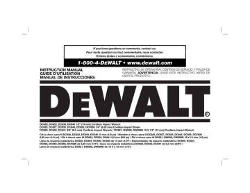 DeWalt DC820KA 18v compact impact wrench Instruction manual | Manualzz