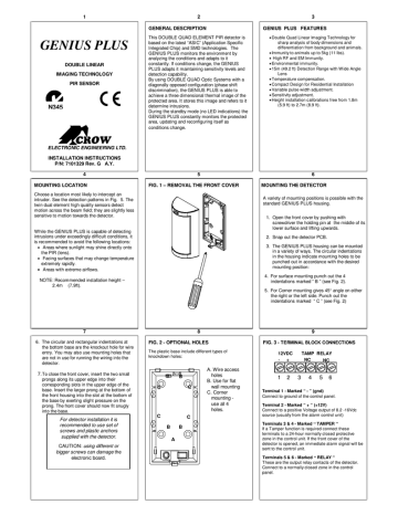 PIR sensor GENIUS PLUS N345 - Installation Instructions | Manualzz