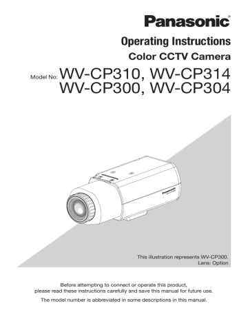 Panasonic WVCP304 Security Camera User manual | Manualzz
